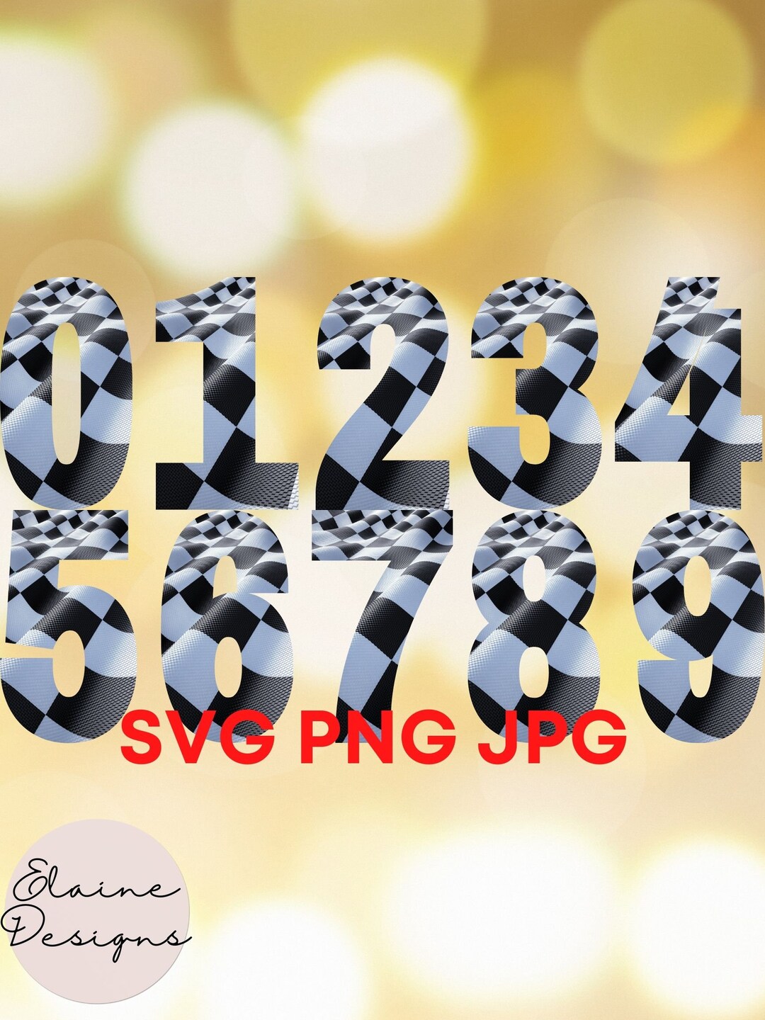 Racing Numbers Checkered Flag Number Birthday Boy Party Race Birthday ...