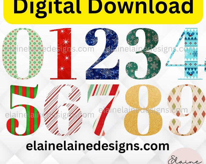 Christmas Theme PNG Numbers for Sublimation Snowflake Birthday Numbers ...