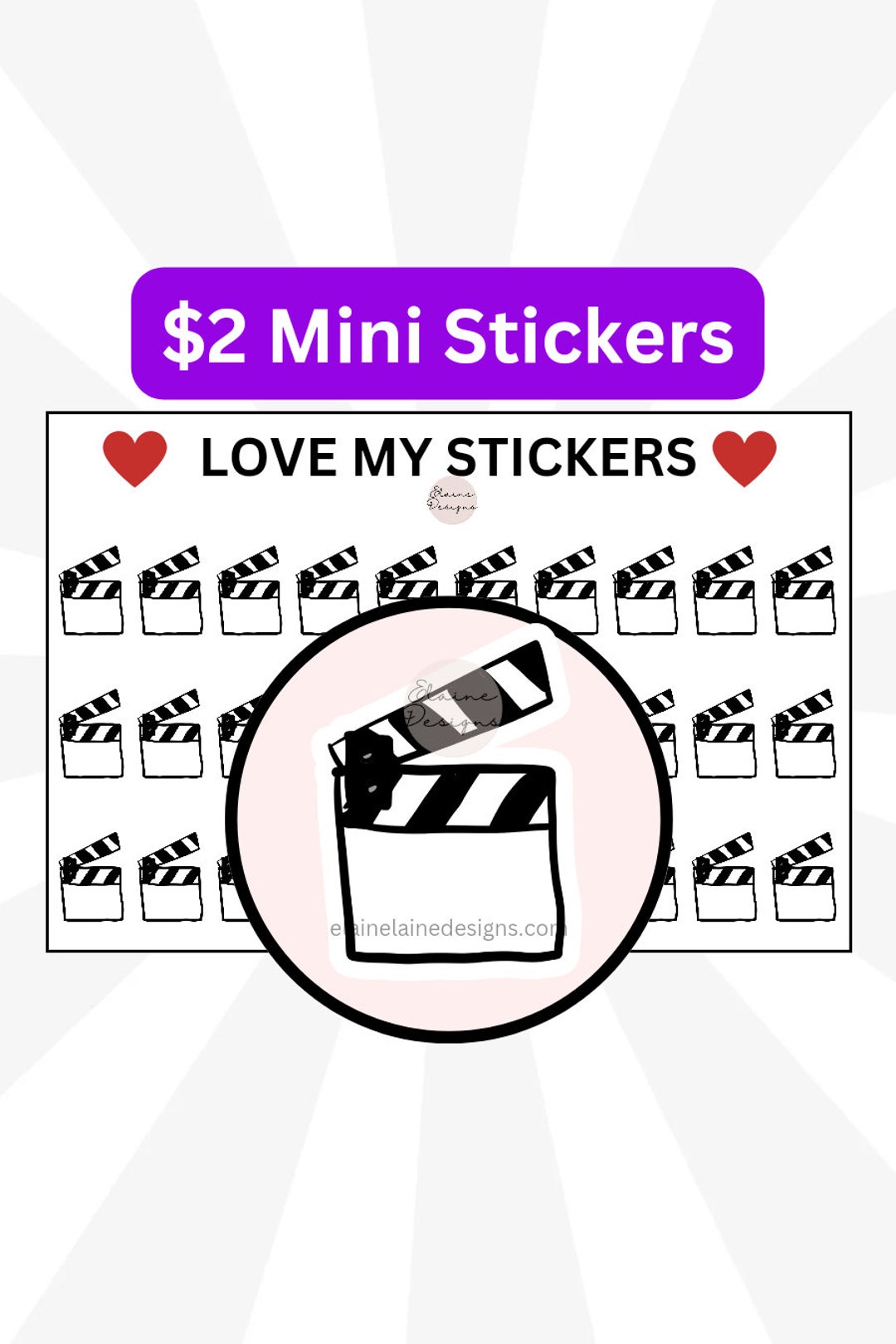 Movie Planner Sticker, Movie Night Planner Sticker, Movie Sticker ...