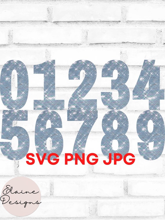 Silver Glitter Numbers Sparkle Numbers Star Numbers Sparkly - Etsy