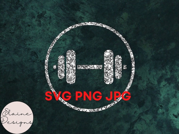 Silver Glitter Dumbbell Workout Fitness Silver Glitter - Etsy