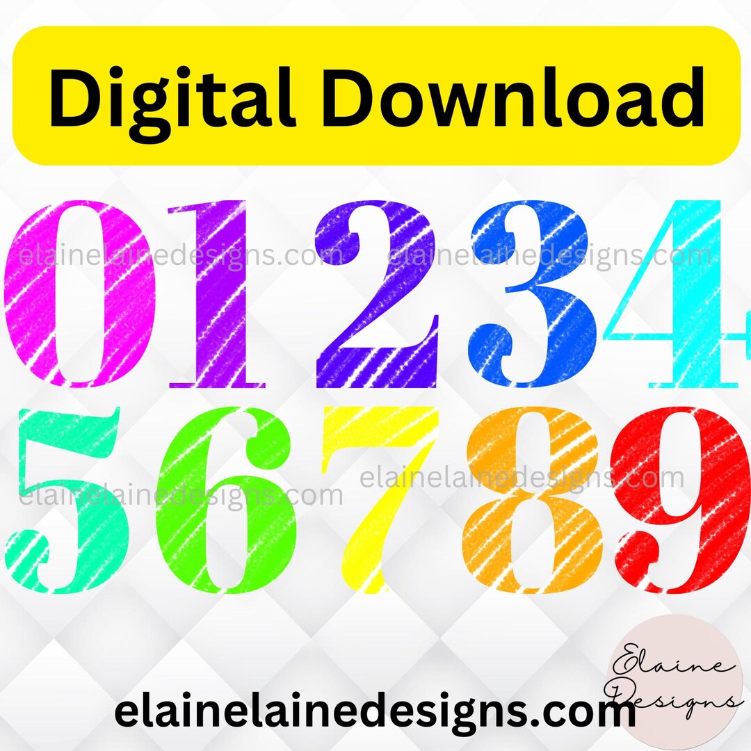 Crayon Numbers, Rainbow Numbers, Back to School, Number Clipart ...