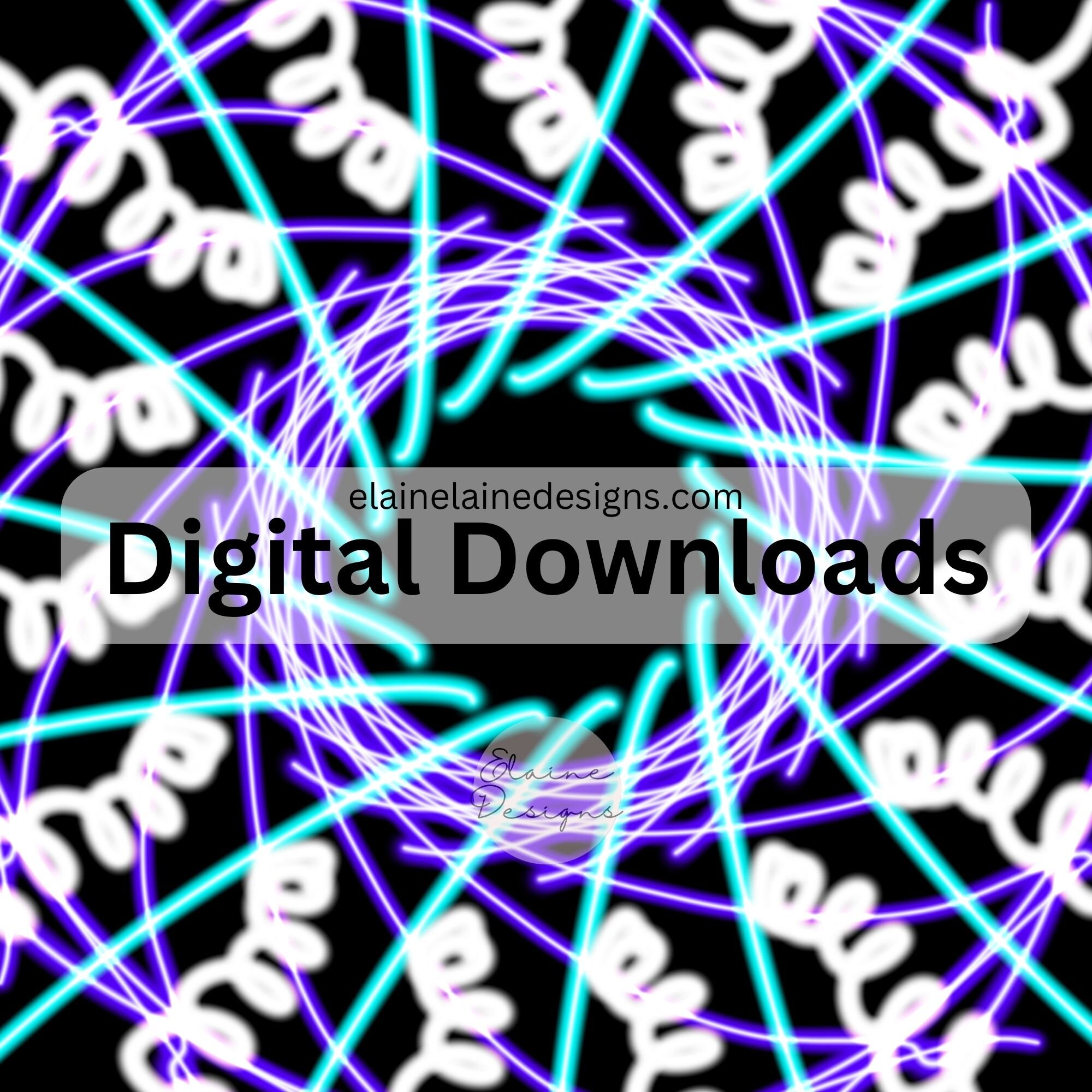 Neon Background, Glowing Background, Digital Paper, Blue, Purple, Neon ...