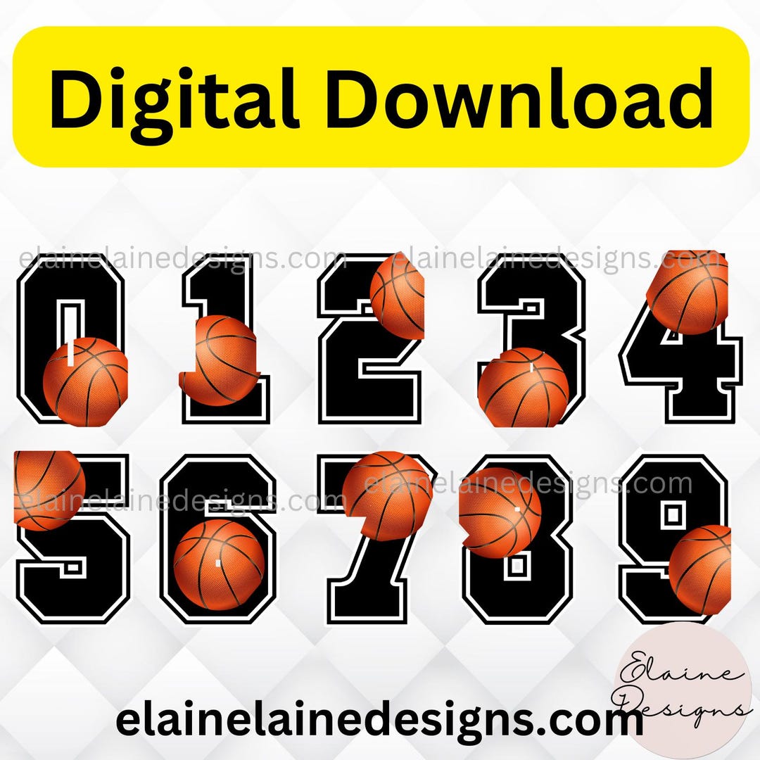 Basketball Numbers, Varsity Numbers, Numbers Clipart, Basketball ...