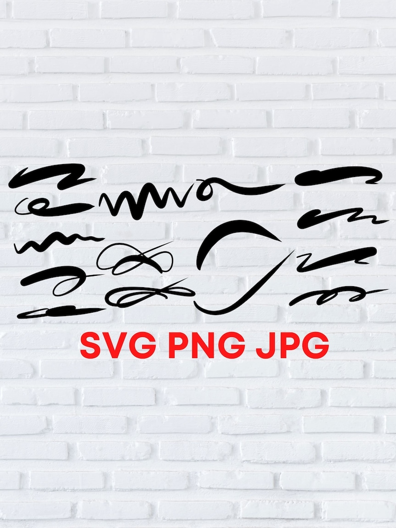 Hand Drawn Lines Handdrawn Swoosh Lines Swooshes Swish Swishes Swash ...