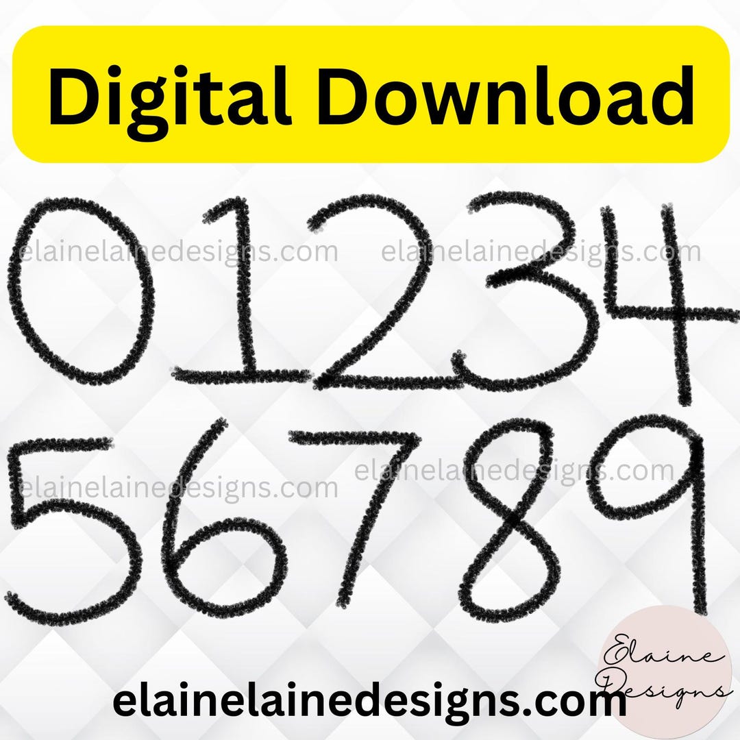 Crayon Numbers Clipart 0-9 PNG JPG | Hand Drawn Number Clipart ...