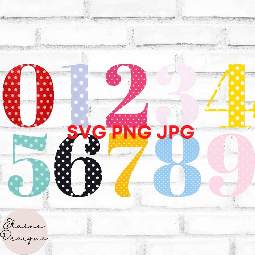 Multi Colored Polka Dot Numbers Rainbow Dots Numbers Wedding Table ...