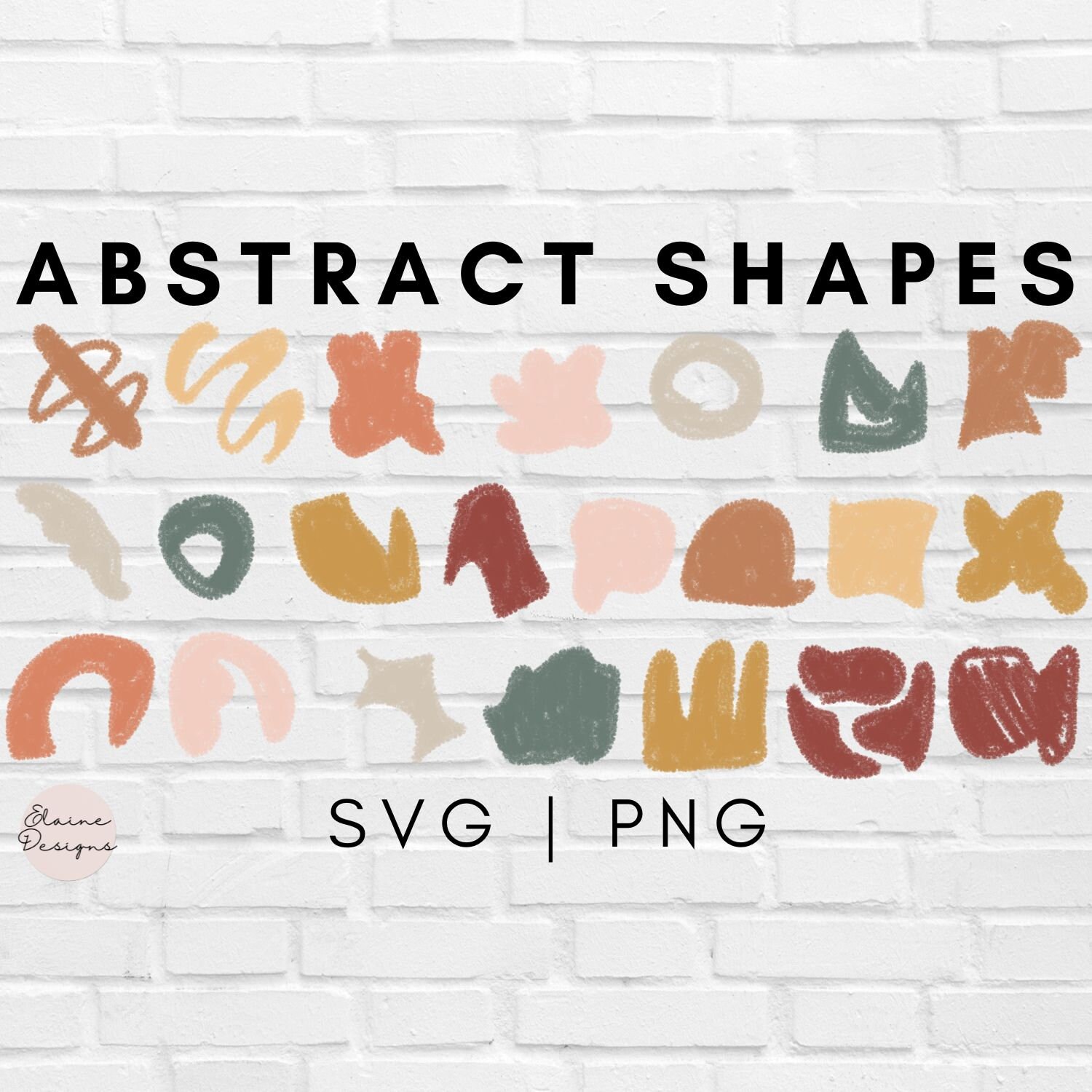 Abstract Shapes Svg Boho Shapes Clipart Art Crayon Random Shapes ...