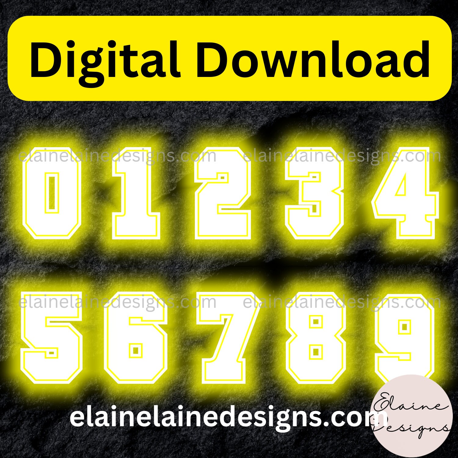 Numbers PNG, Printable Numbers, Neon Numbers, Fluorescent Numbers ...