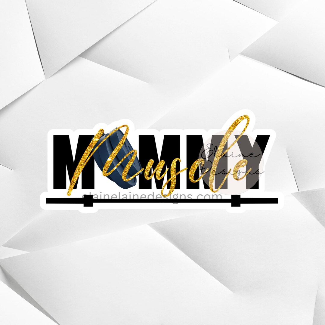 Crossfit Sticker, Glitter Mommy Sticker, Girl Weightlifting Sticker ...