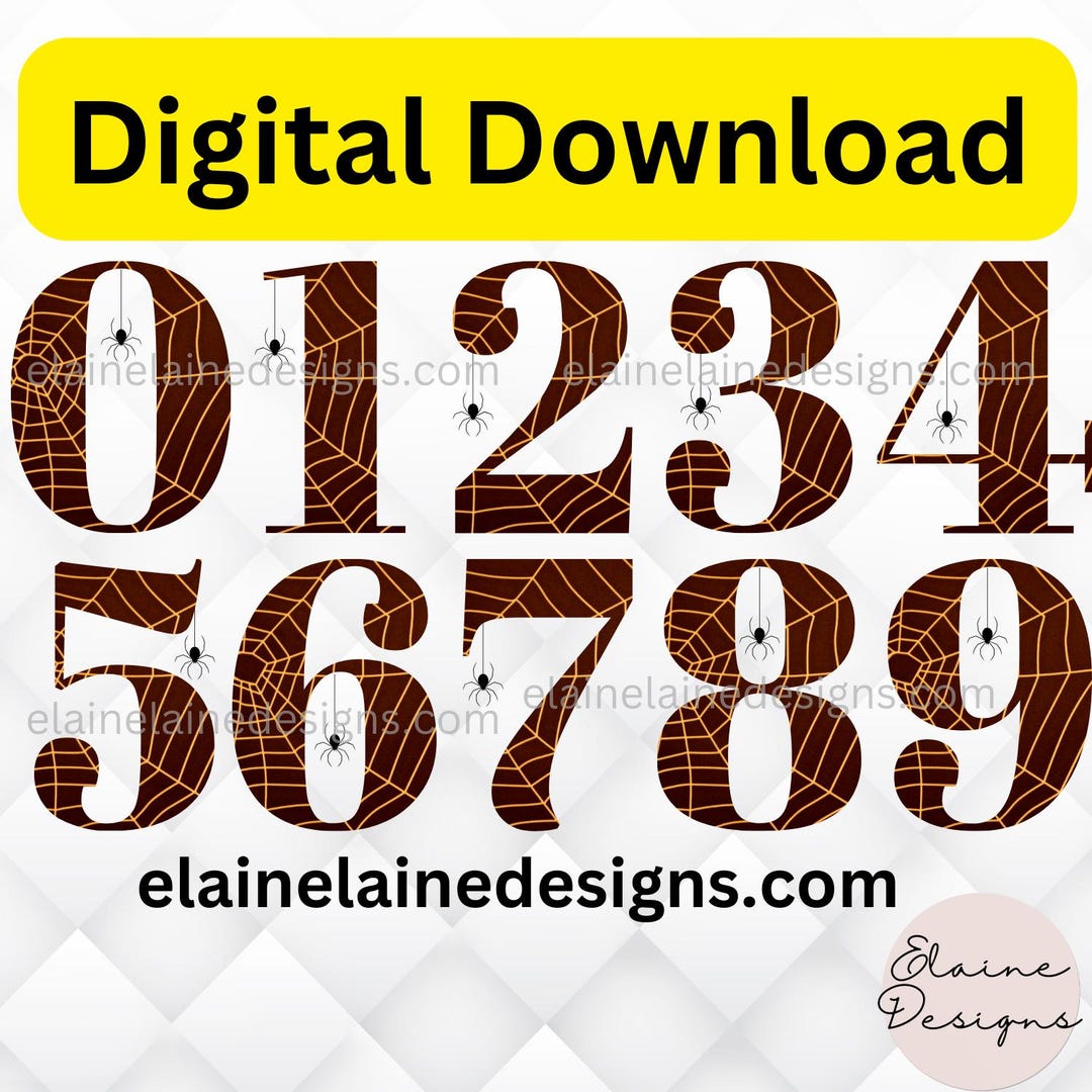 Halloween Numbers Clipart, Spider Numbers, Spooky Numbers, Halloween ...