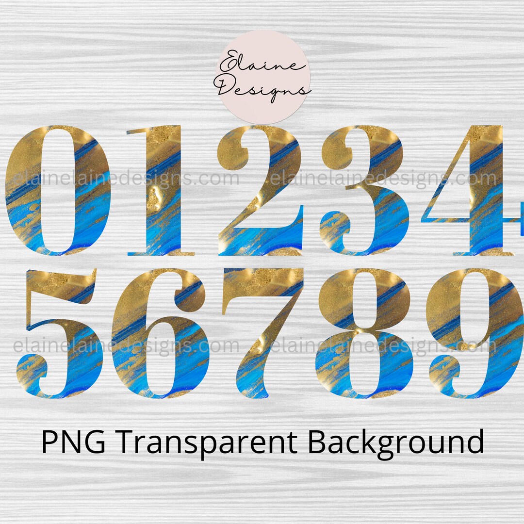 Blue Numbers, Gold Numbers, Gold Dust Number, Sparkle Numbers, Blue ...