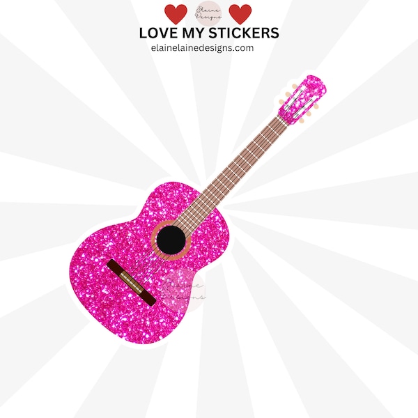Pink Sparkle Guitar - Etsy