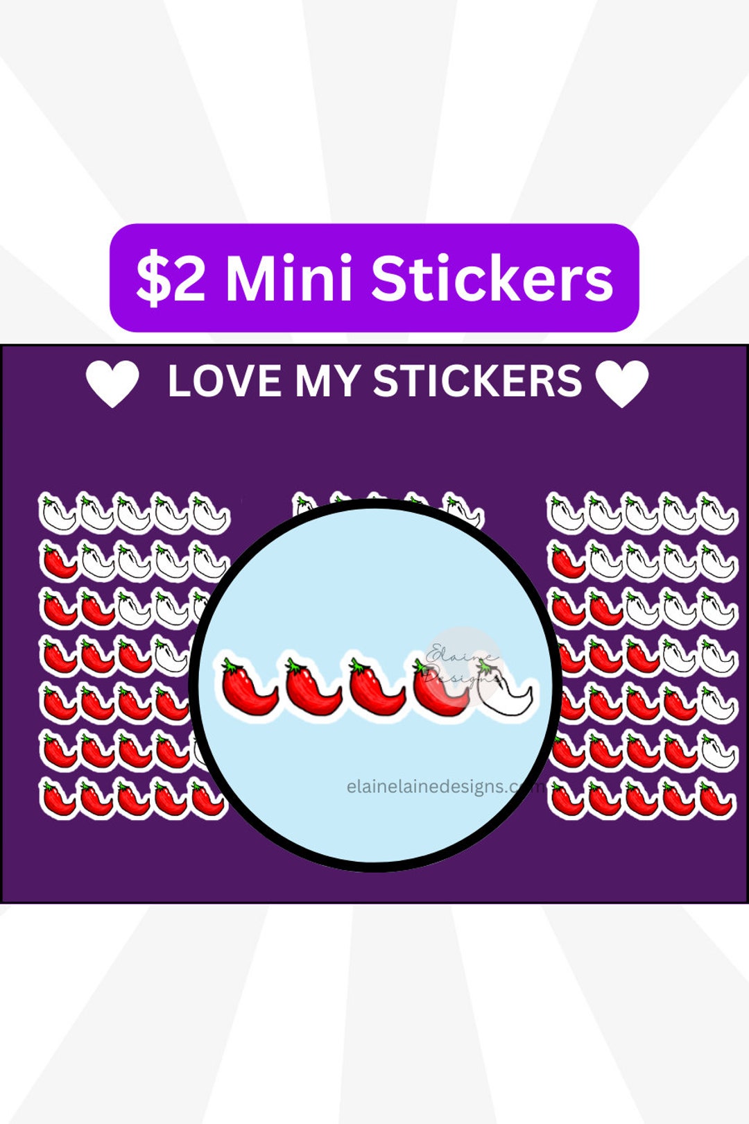 Chilli Pepper Planner Sticker, Spice Ratings Sticker, Spicy, Red Pepper ...