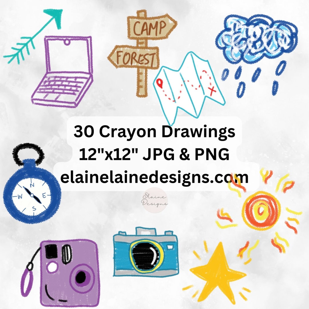 Crayon Clipart, Crayola, Kids Drawings, Crayon Doodles, Camping, Laptop ...