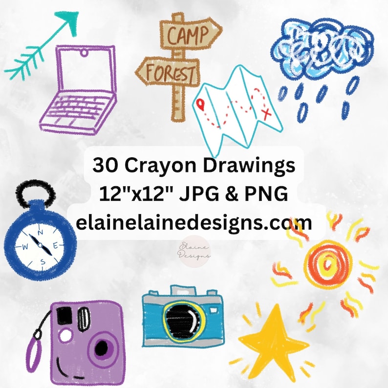 Crayon Clipart, Crayola, Kids Drawings, Crayon Doodles, Camping, Laptop ...