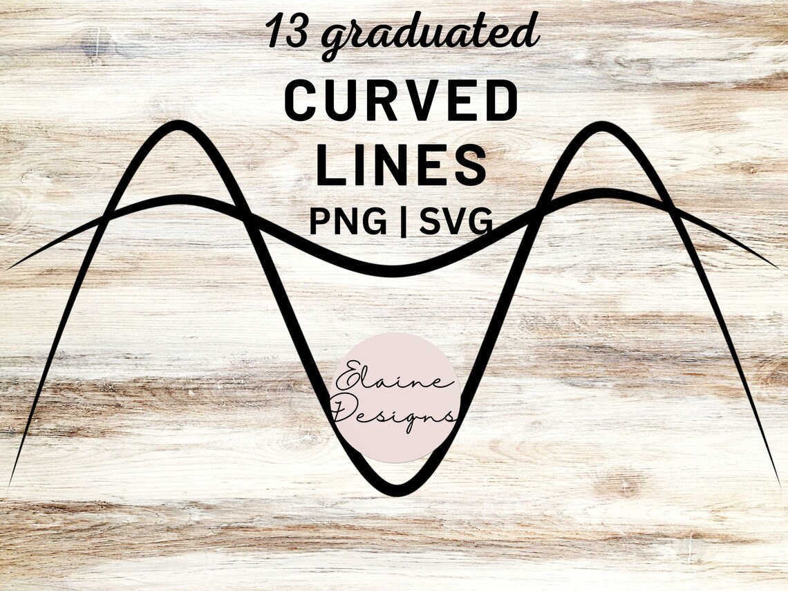 Curved Lines Svg Graduated Curved Lines Png Curve Line Hill - Etsy