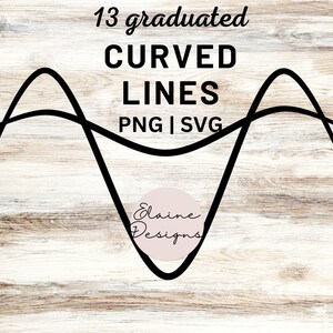 Curved Lines Svg Graduated Curved Lines Png Curve Line Hill - Etsy