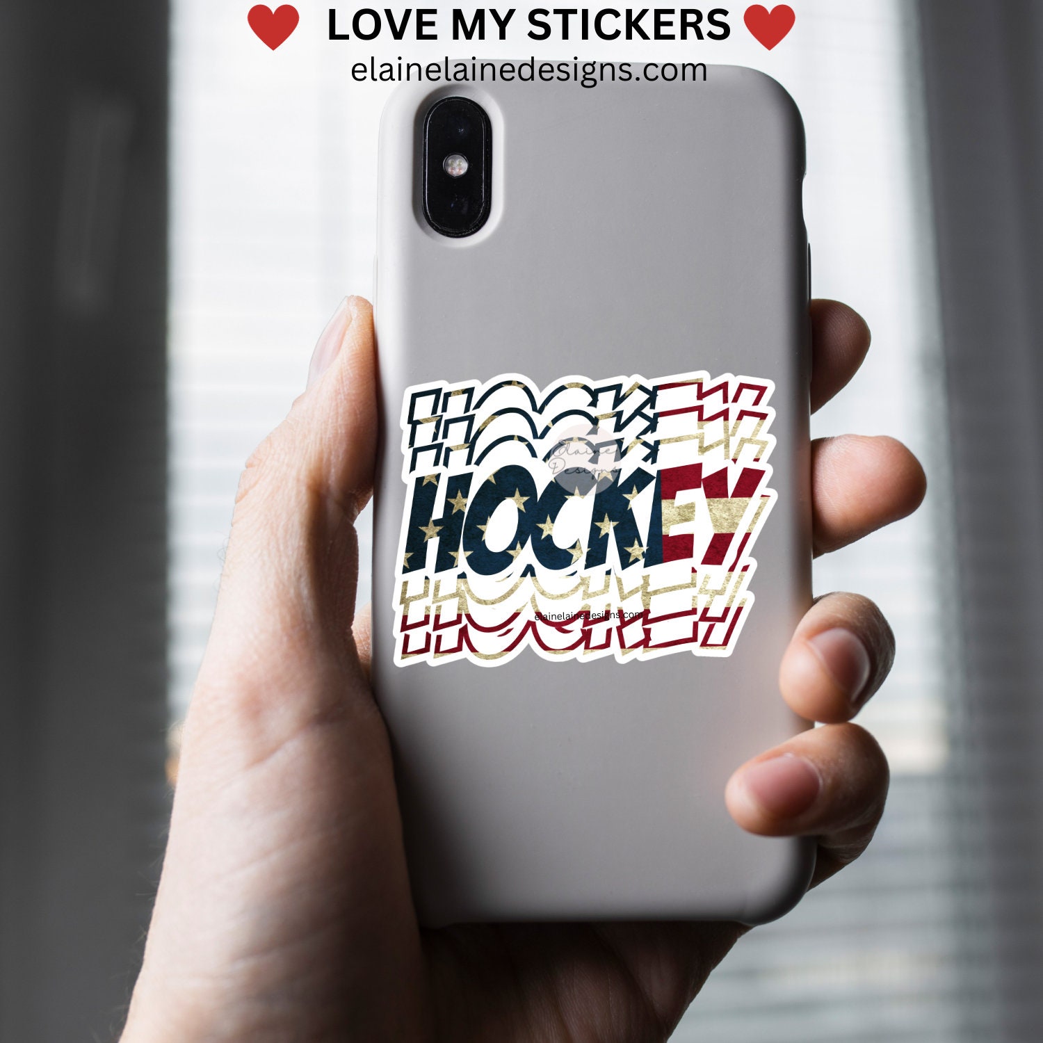 Hockey Sticker, Hockey Flag Sticker, Love Hockey Sticker, USA Hockey ...