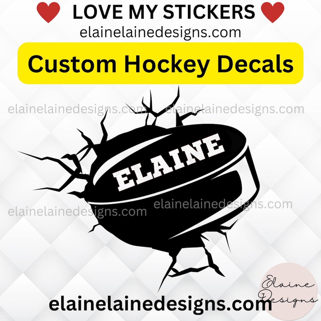 Hockey Stickers, Hockey Decals, Custom Hockey Sticker, Personalized ...