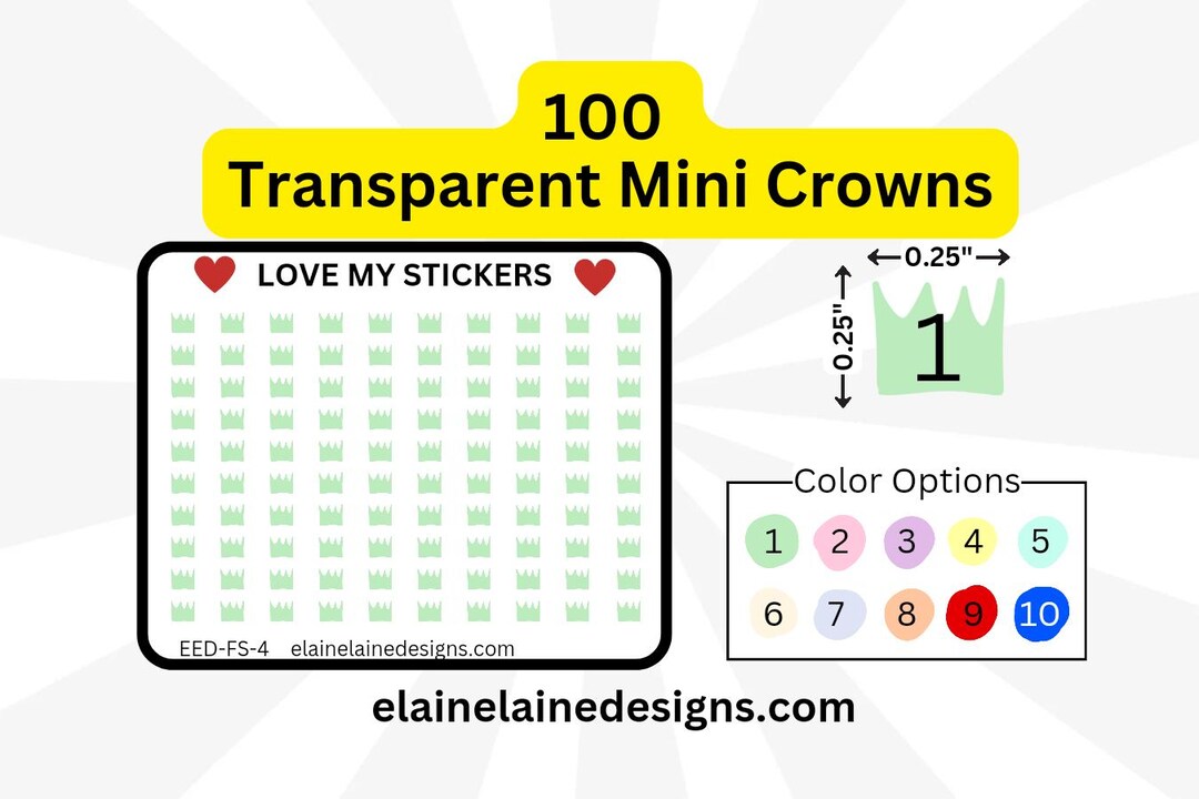 Transparent Crown Stickers, Tiny Crown Stickers, Dots, Irregular Dots ...