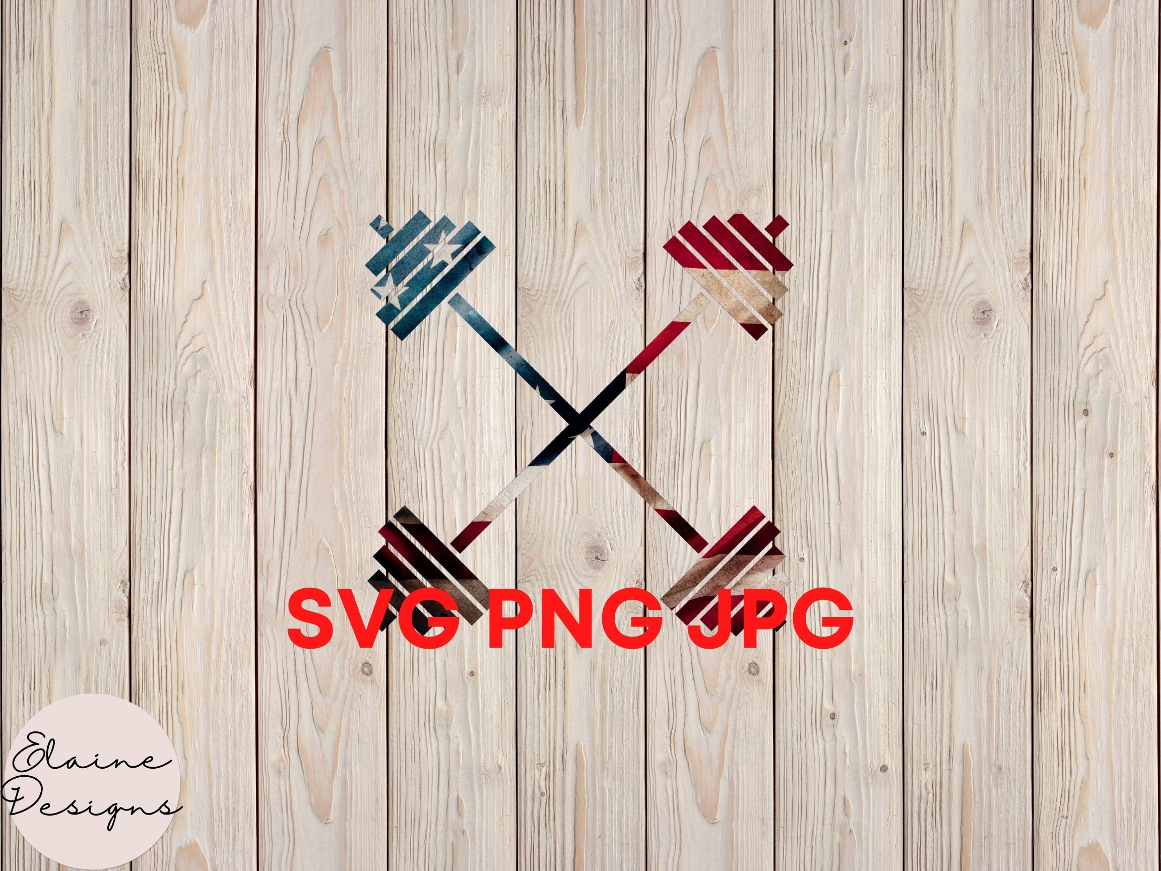Crossed Dumbbells SVG Patriotic Flag Workout Weights July 4th Fourth ...