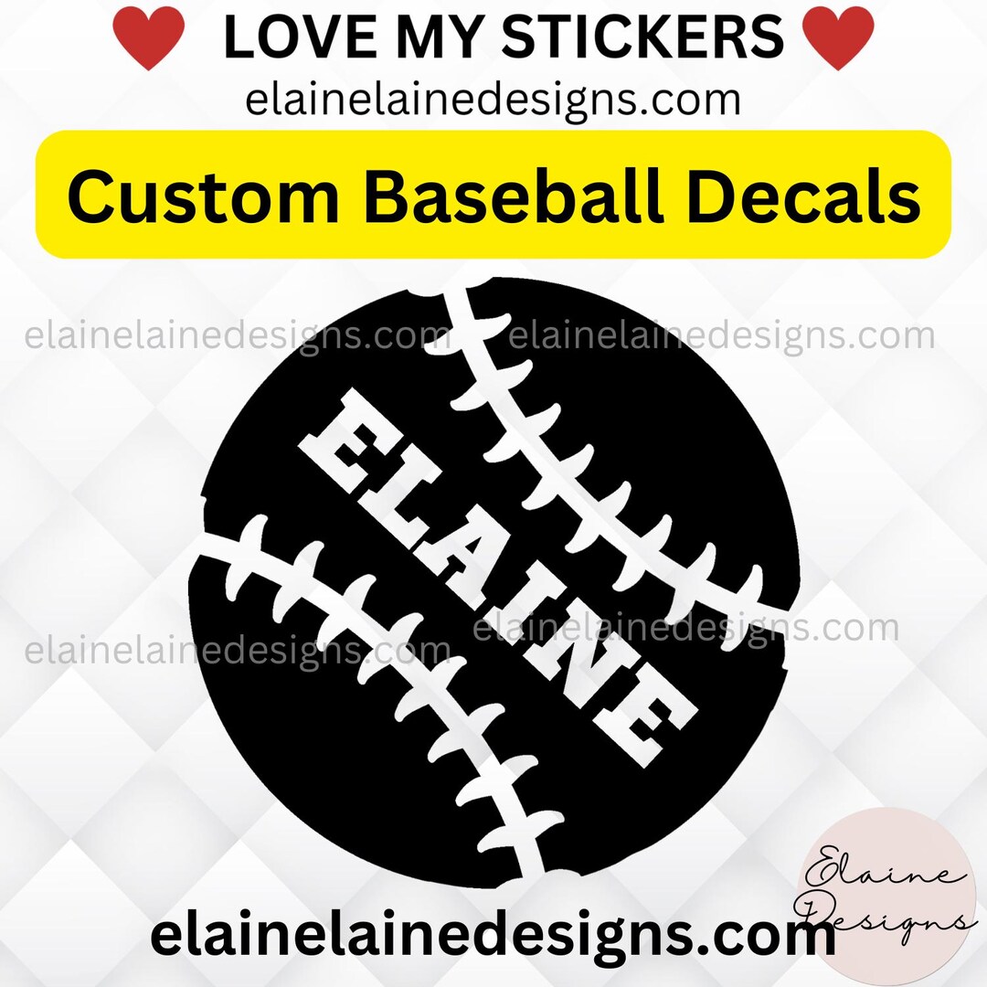 Baseball Stickers, Baseball Decal, Custom Baseball Sticker, Custom ...