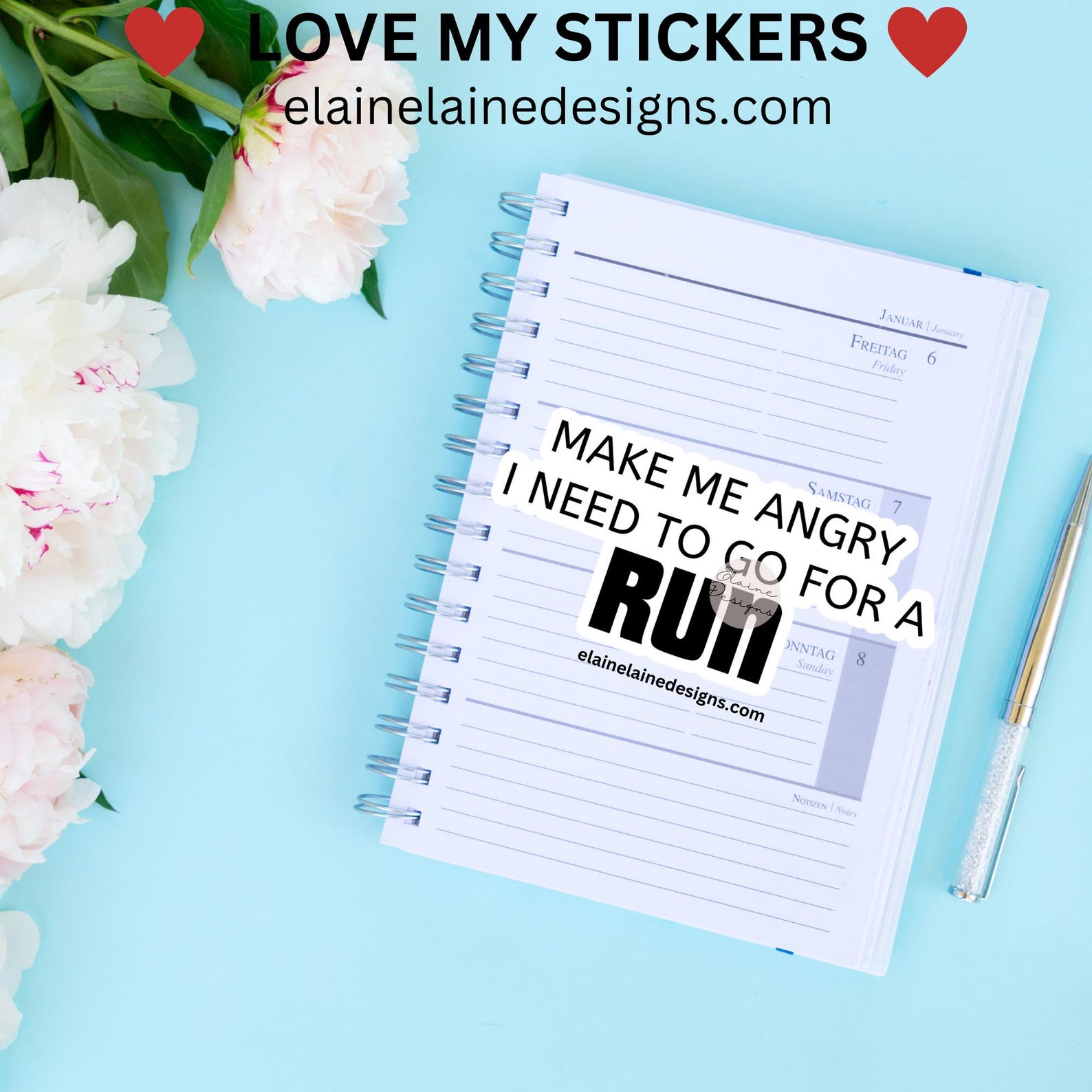 Run Sticker, Running, Runner Sticker, Anger Fuels My Run, Running ...