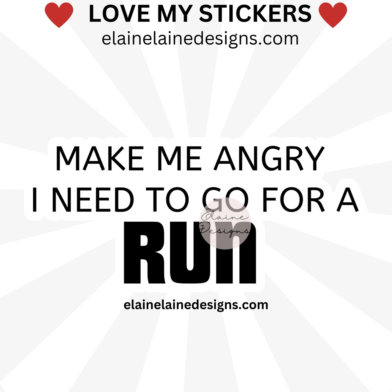 Run Sticker, Running, Runner Sticker, Anger Fuels My Run, Running ...