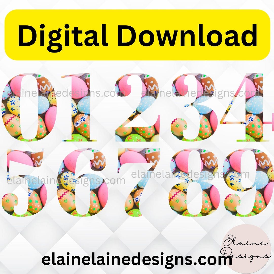 Easter Numbers, Spring Numbers, Easter Font, Egg Numbers Clipart ...
