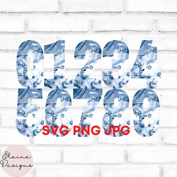 Blue Water Numbers Wave Numbers Water Surfing Clear Bubbles - Etsy