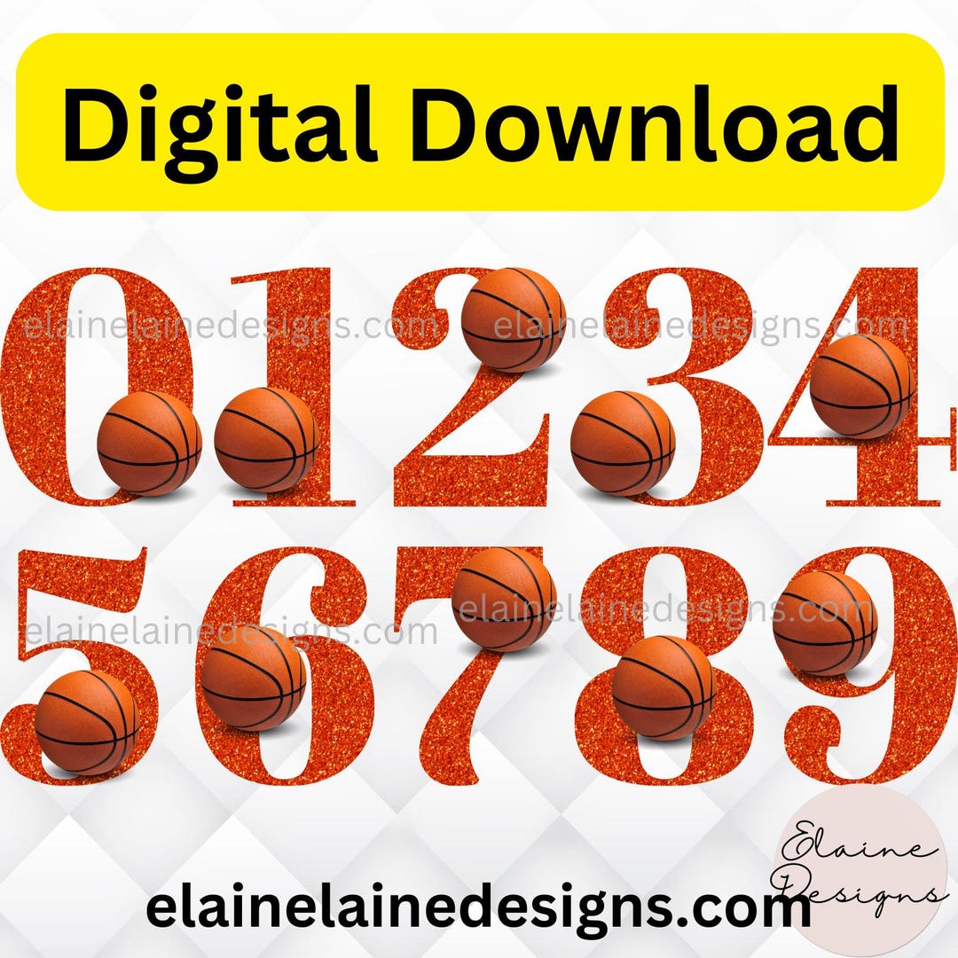 Basketball Numbers, Varsity Numbers, Numbers Clipart, Basketball ...