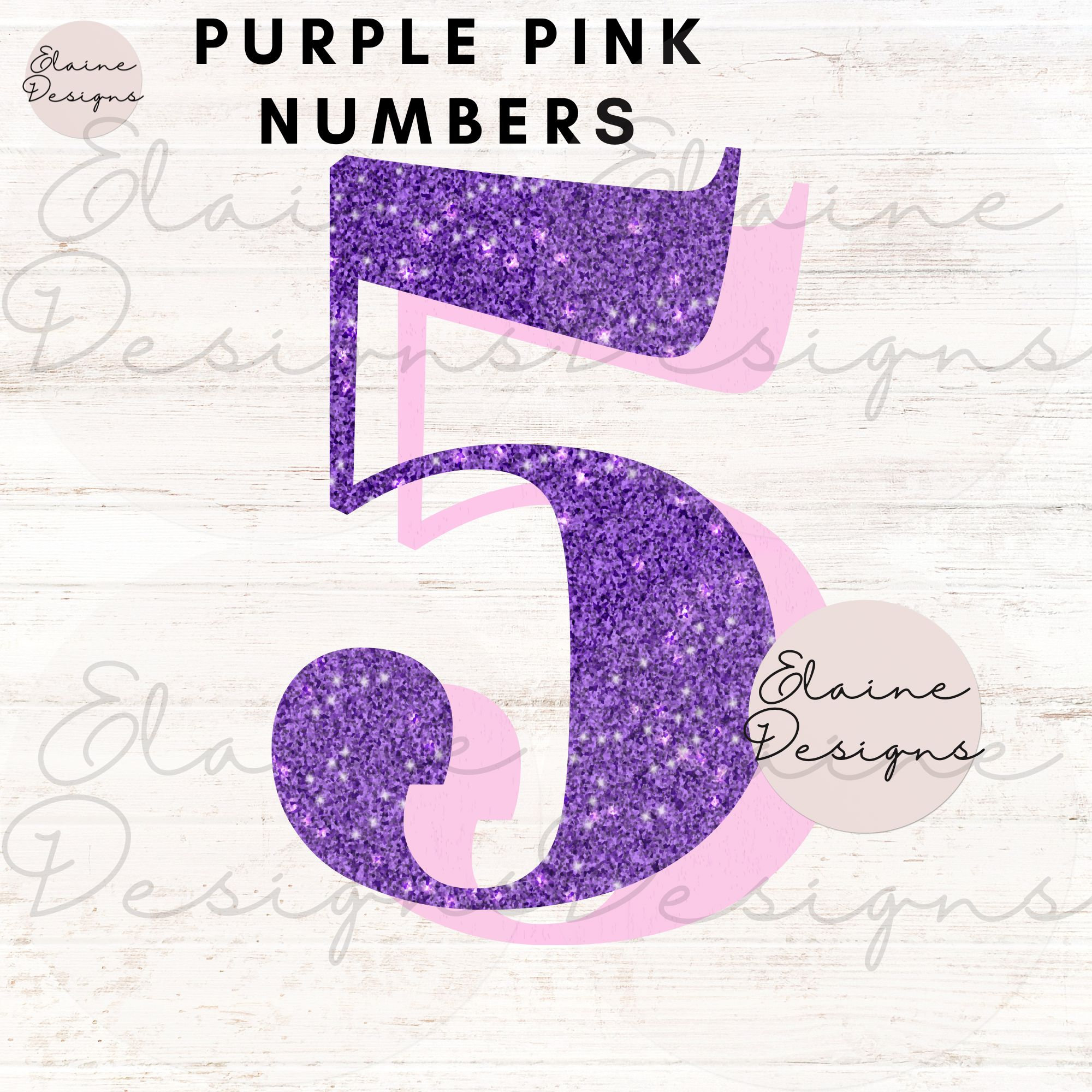 Pink Purple Numbers Pink Numbers Purple Numbers Glitter Number Clipart ...