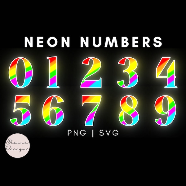 Rainbow Numbers - Etsy UK