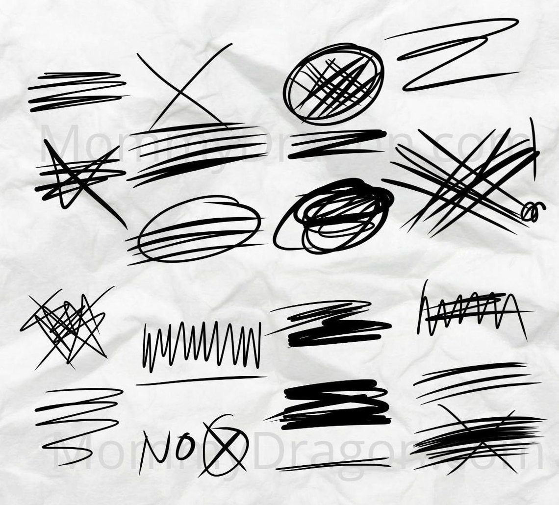 Subrayados dibujados a mano Línea tachada dibujada a mano Marcar líneas ...