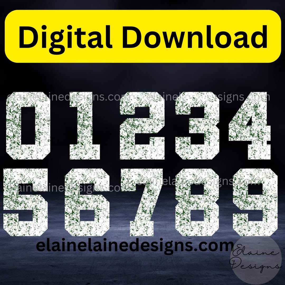 Distressed Varsity Numbers, Hunter Green Numbers, Numbers Png, Numbers ...
