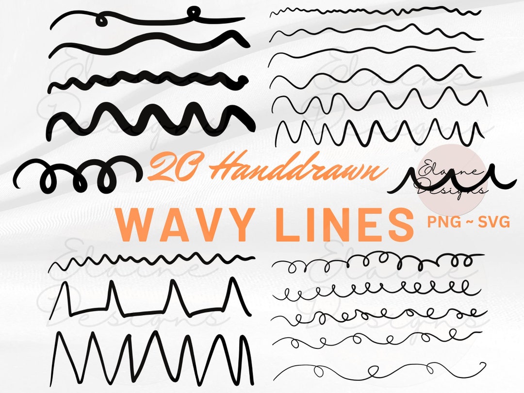 Wavy Lines svg handdrawn Wavy Lines png Curly Lines Squiggly Lines Wavy line bundle Wave Line ...
