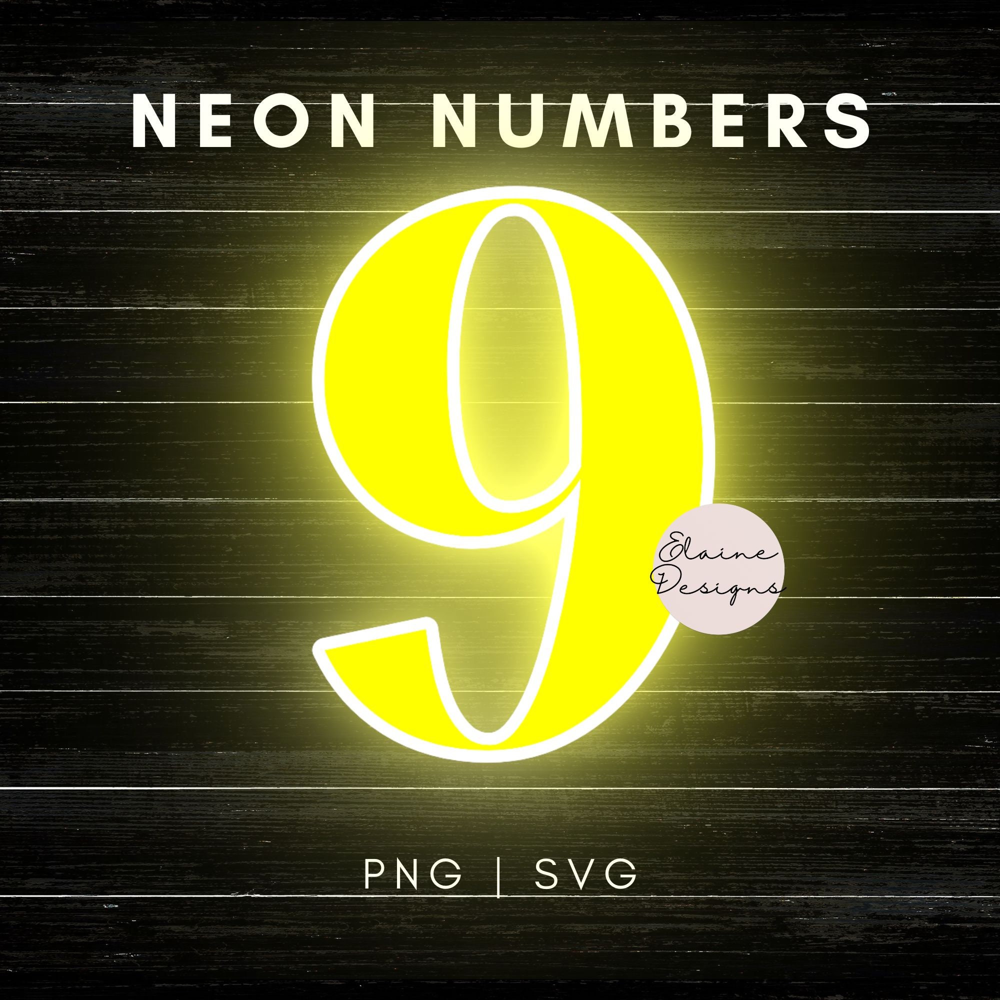 Números de neón Números brillantes amarillos Números de arco iris ...