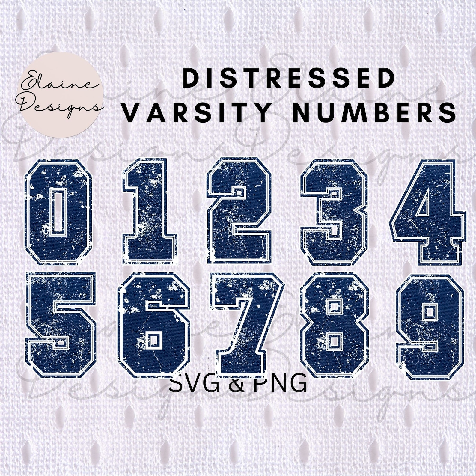 Varsity Numbers Blue Numbers Sports Numbers Svg Grunge Distressed ...