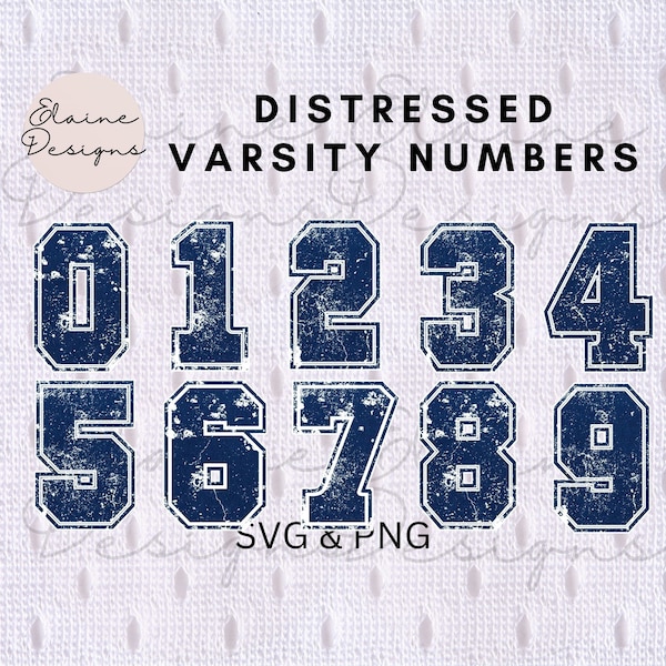 Varsity Numbers Svg - Etsy