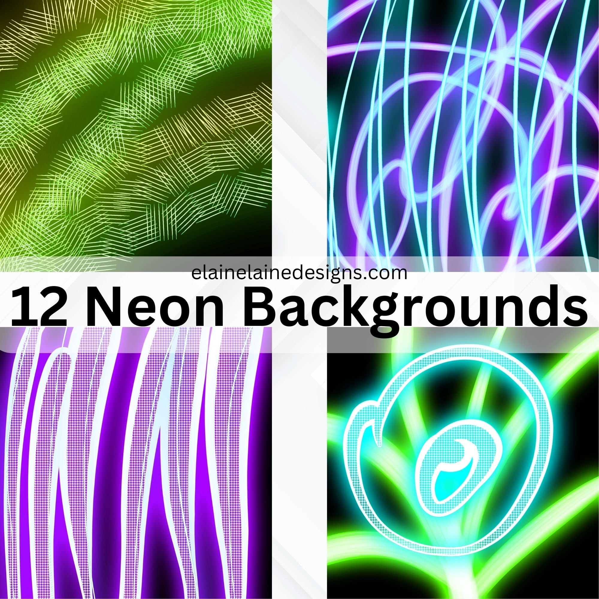 Neon Background, Glowing Background, Digital Paper, Neon Digital ...