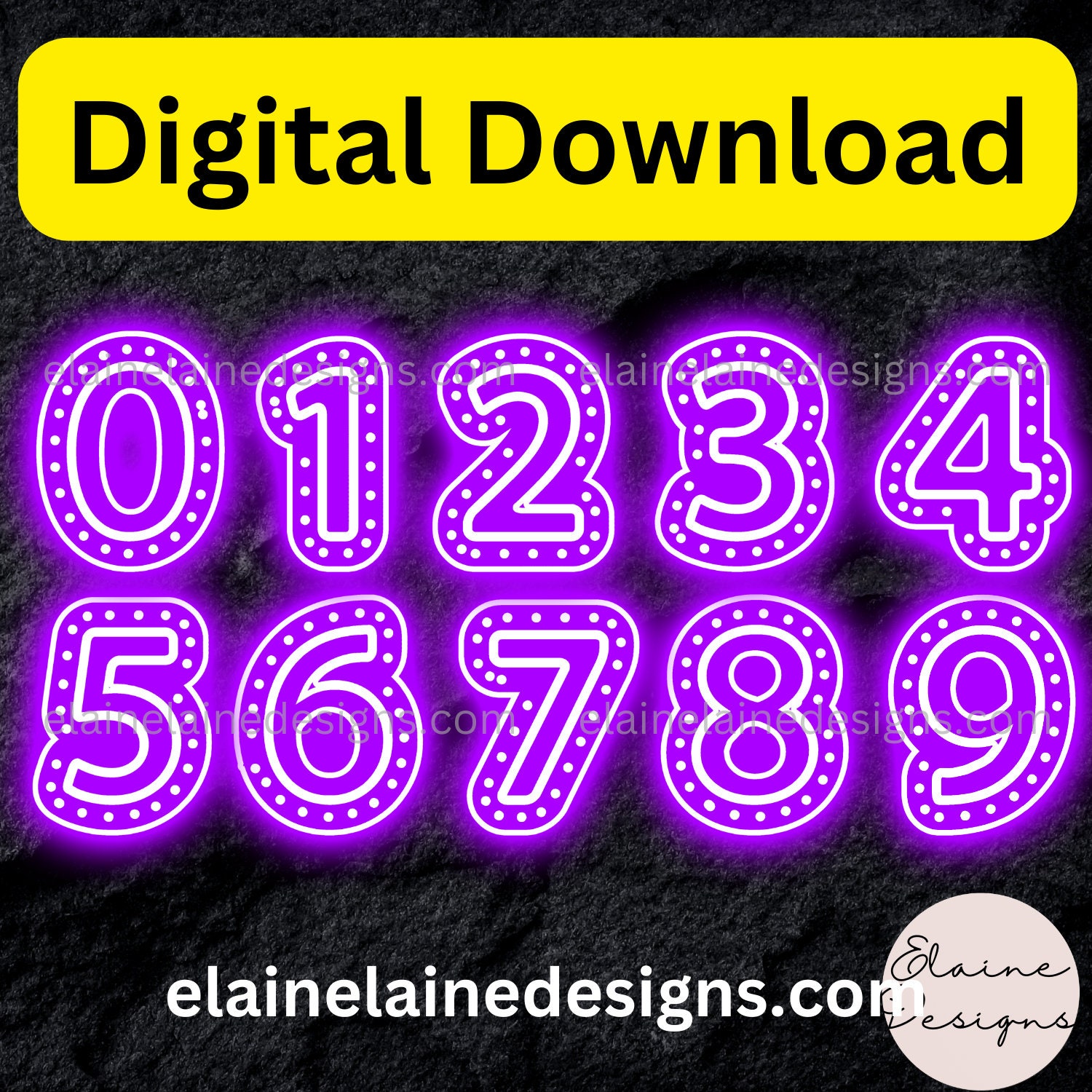 Neon Numbers PNG, Printable Numbers, Neon Numbers, Fluorescent Numbers ...