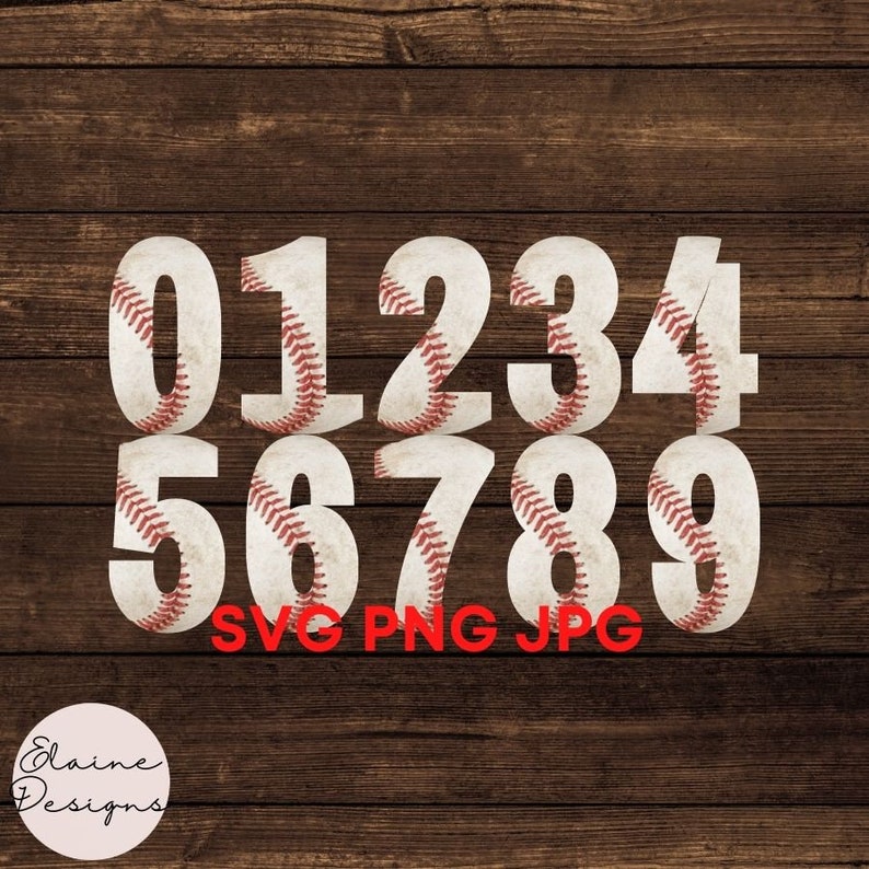 Baseball Numbers White Red Stripes Numbers Sports Number Jersey ...
