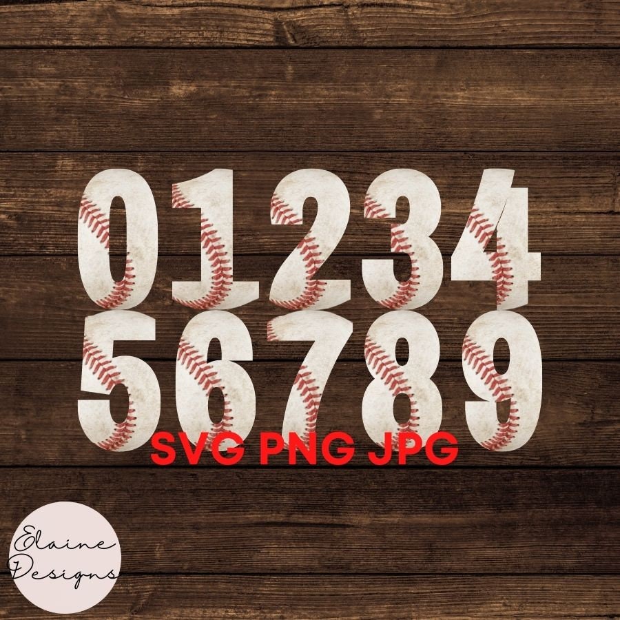 Baseball Numbers White Red Stripes Numbers Sports Number Jersey ...