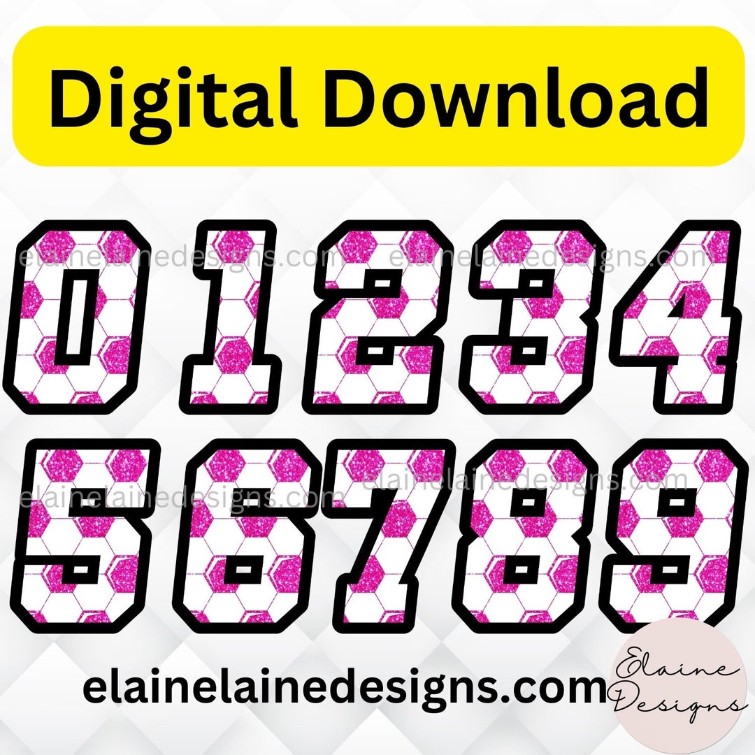 Soccer Numbers Soccer Ball Numbers Football Numbers Team Jersey Number ...