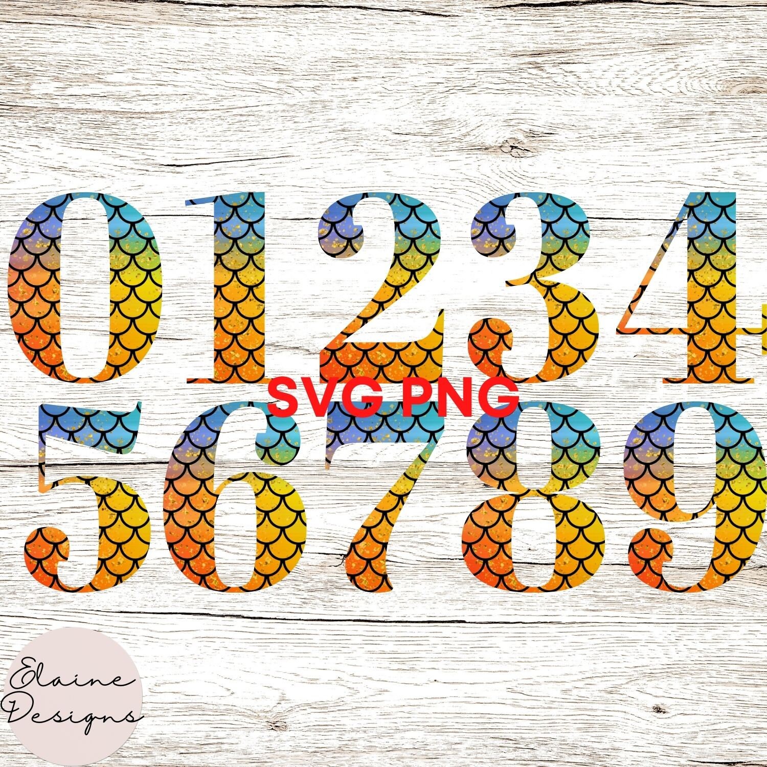 Mermaid Numbers Rainbow Mermaid Scales Mermaid Birthday Numbers Red ...
