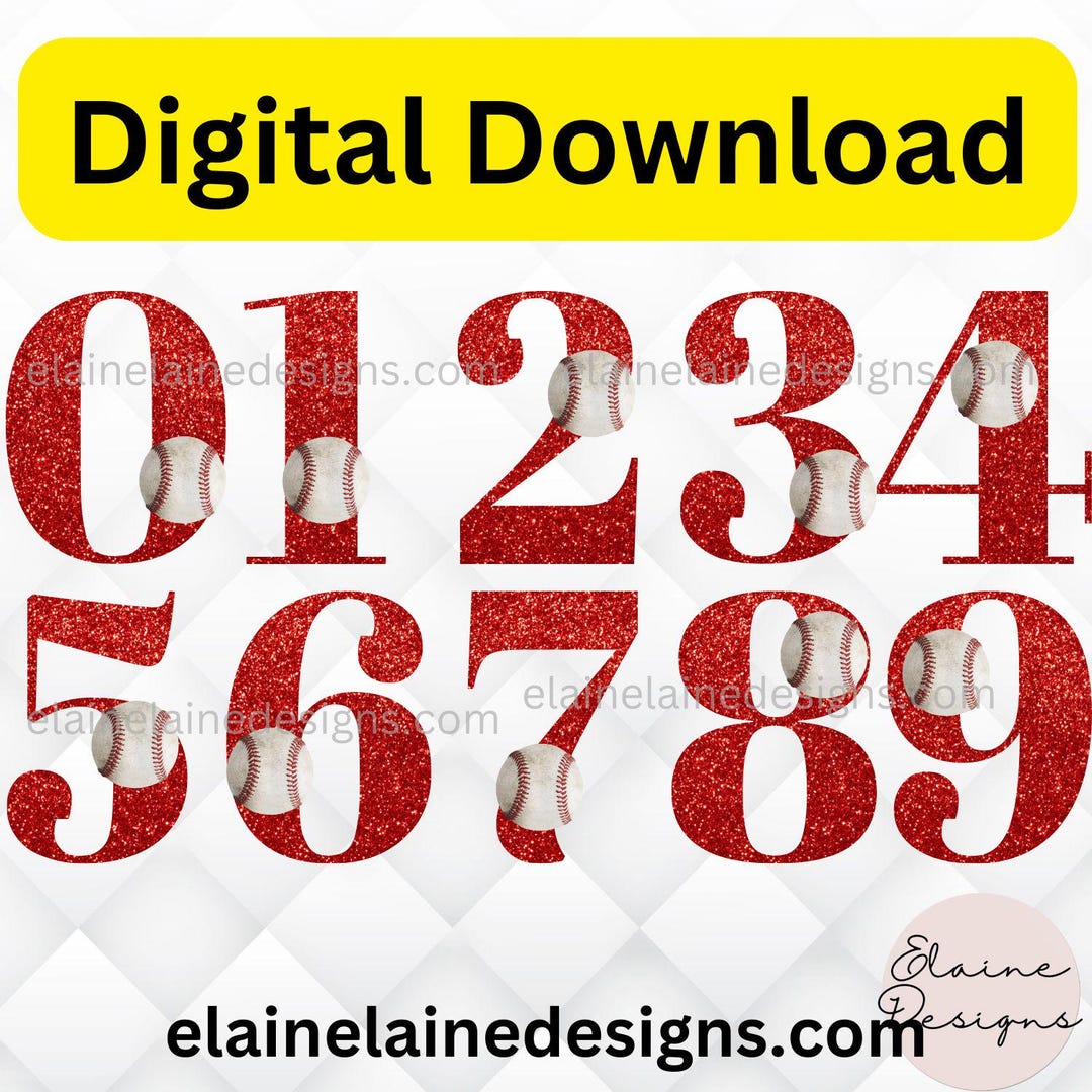 Baseball Numbers, Varsity Numbers, Softball Numbers, Numbers Clipart ...