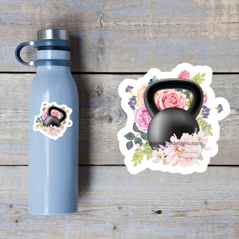 Crossfit Sticker, Girl Workout Sticker, Flower Lift Sticker, Weightlifting Sticker, Girl ...