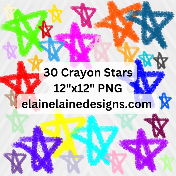 Crayon Stars - Etsy