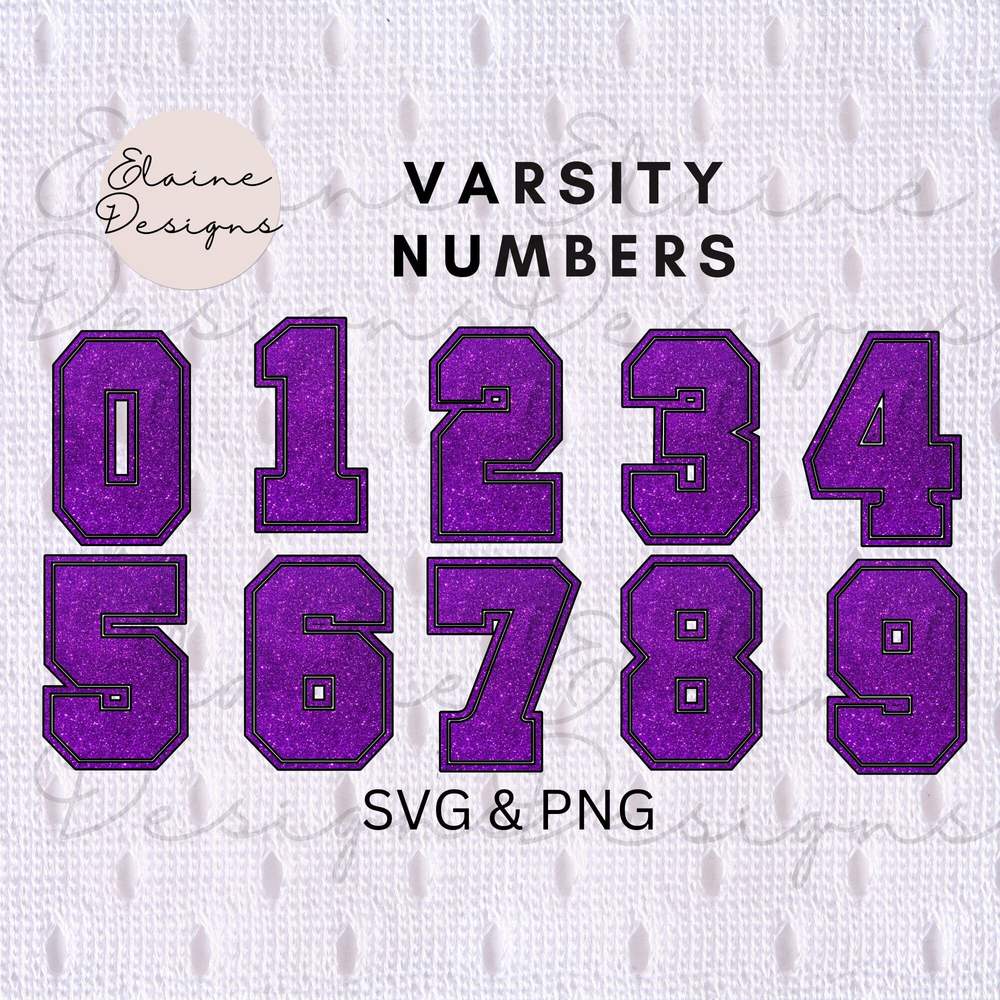 Varsity Numbers Svg Purple Numbers Sports Numbers Svg Grunge Distressed ...